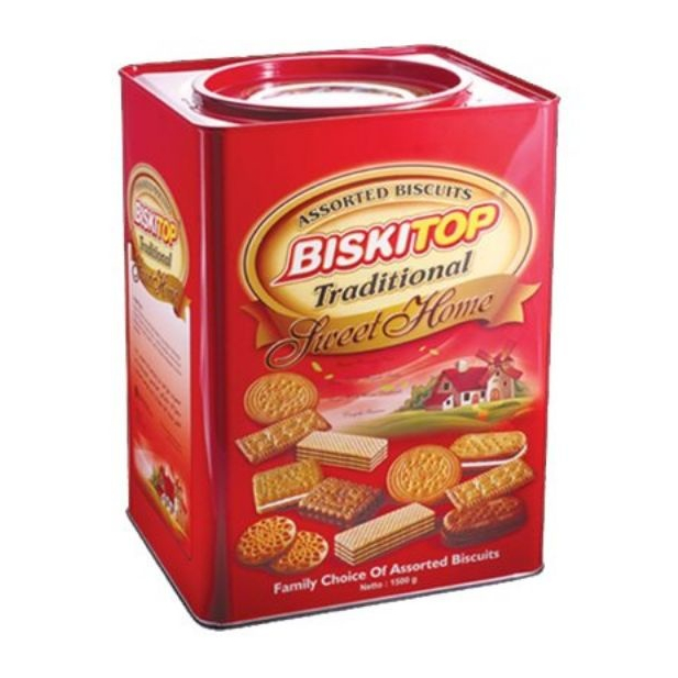 BISKITOP Biscuits Traditional Sweet Home Tins Packaging 1500 gr ...