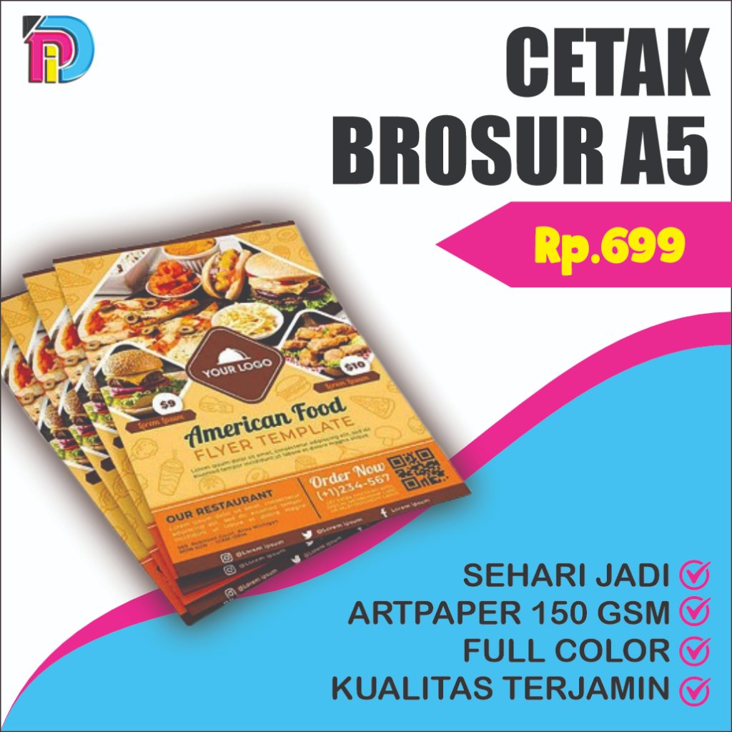 Print 1 Side or 2 Side A5 Brochures Custom Print A5 Flyer Brochure ...