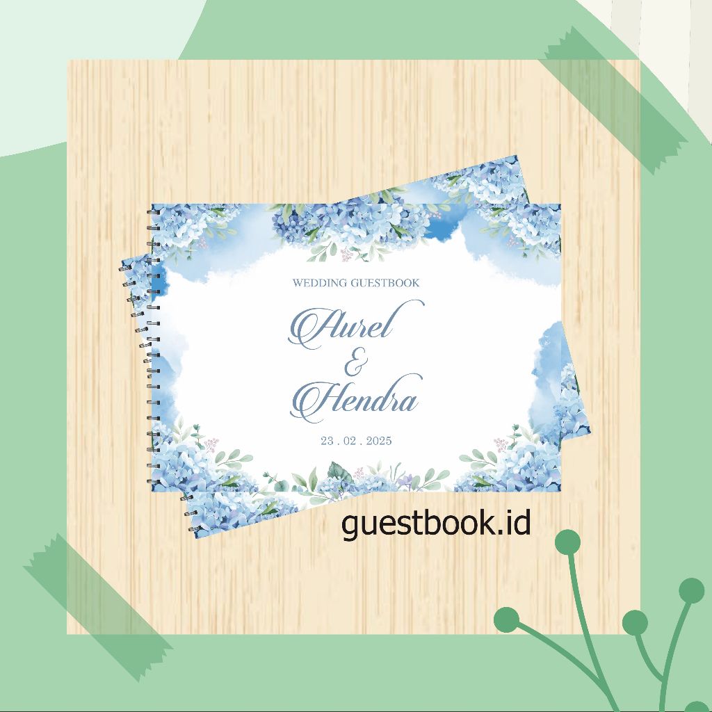 Custom Wedding Guest Book Blue Denim Rustic Elegant Modern / Custom ...