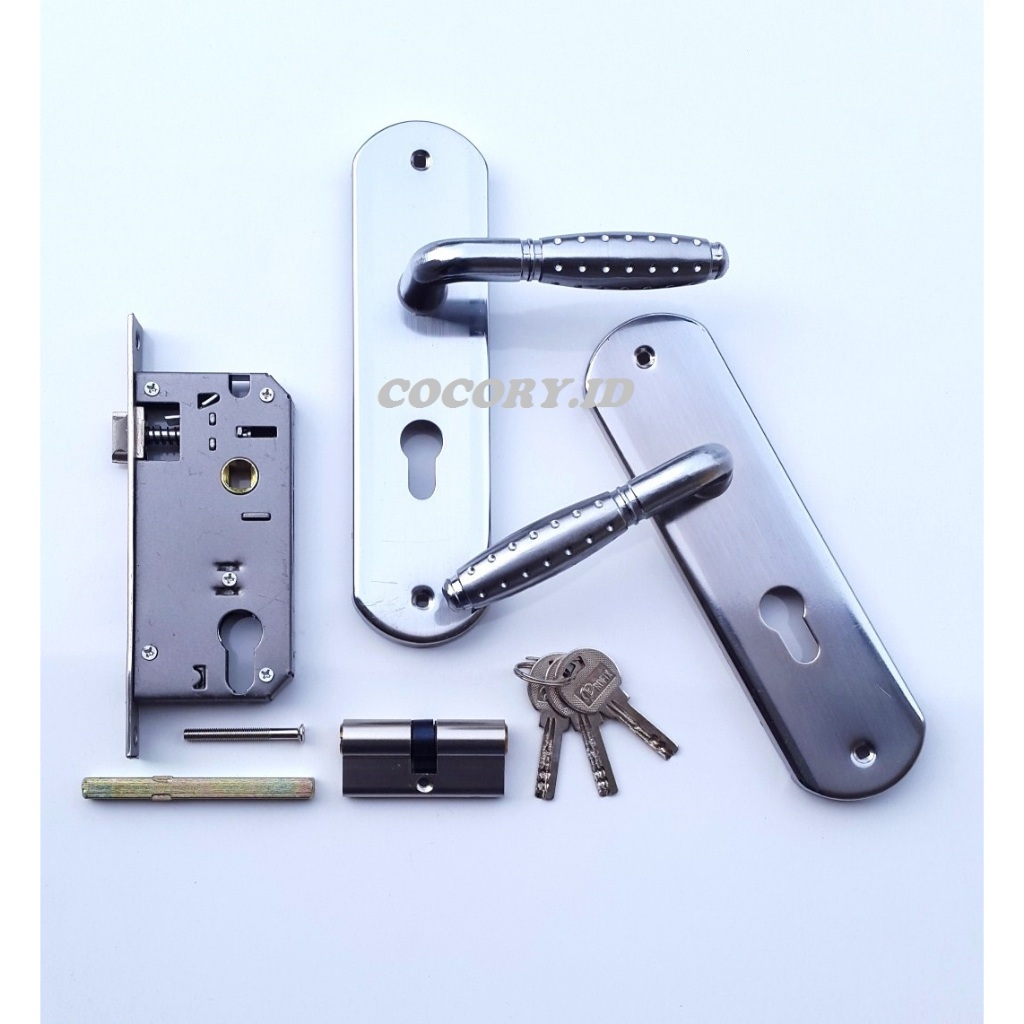 20cm medium size house door lock complete set / medium handle | Shopee ...