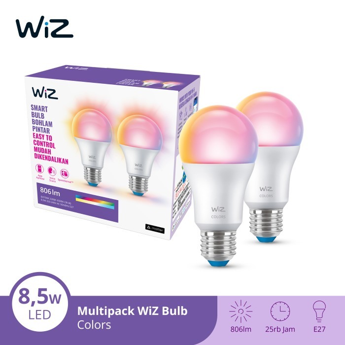 WiZ Smart LED Multipack Light 8,5W WiFi Smart Bulb RGB Color - Children ...