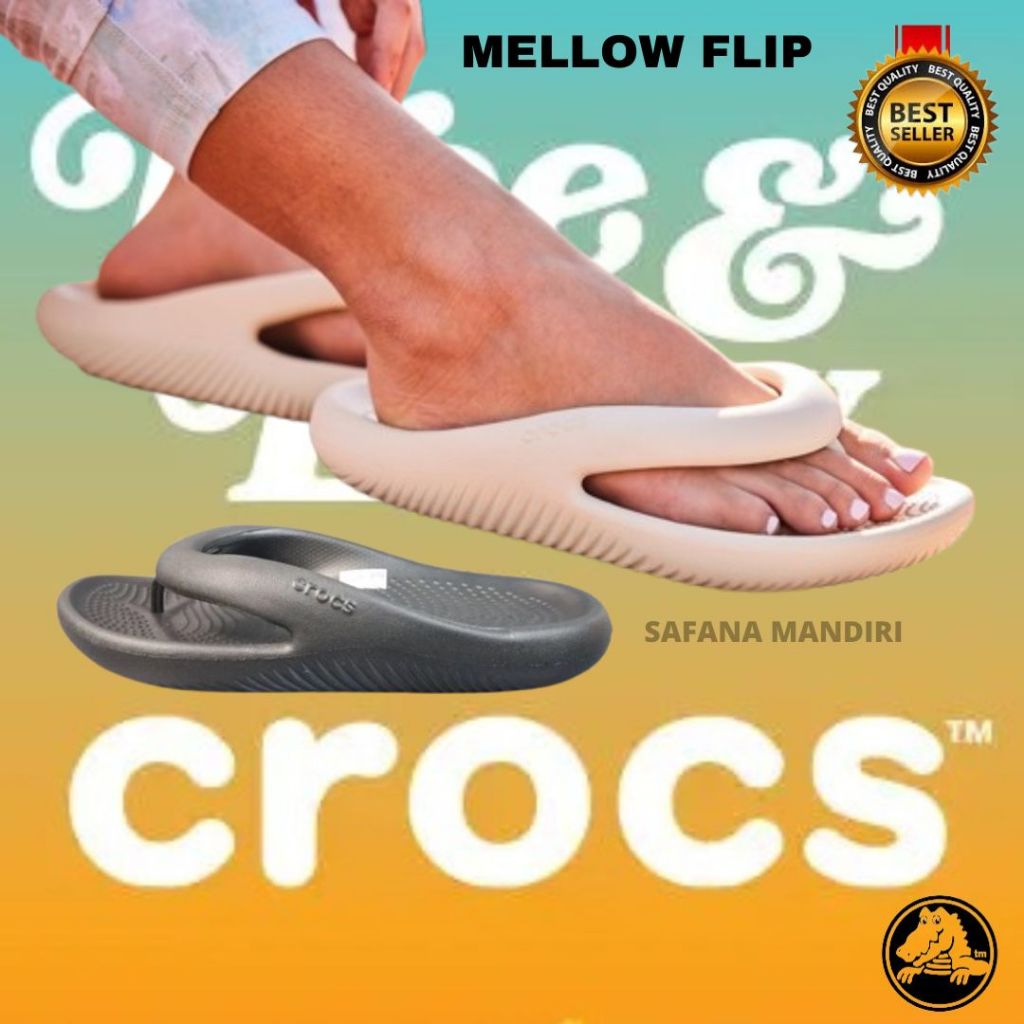 Crocs Mellow Flip Unique Original Executive Style Trend V1E02 Sandals ...