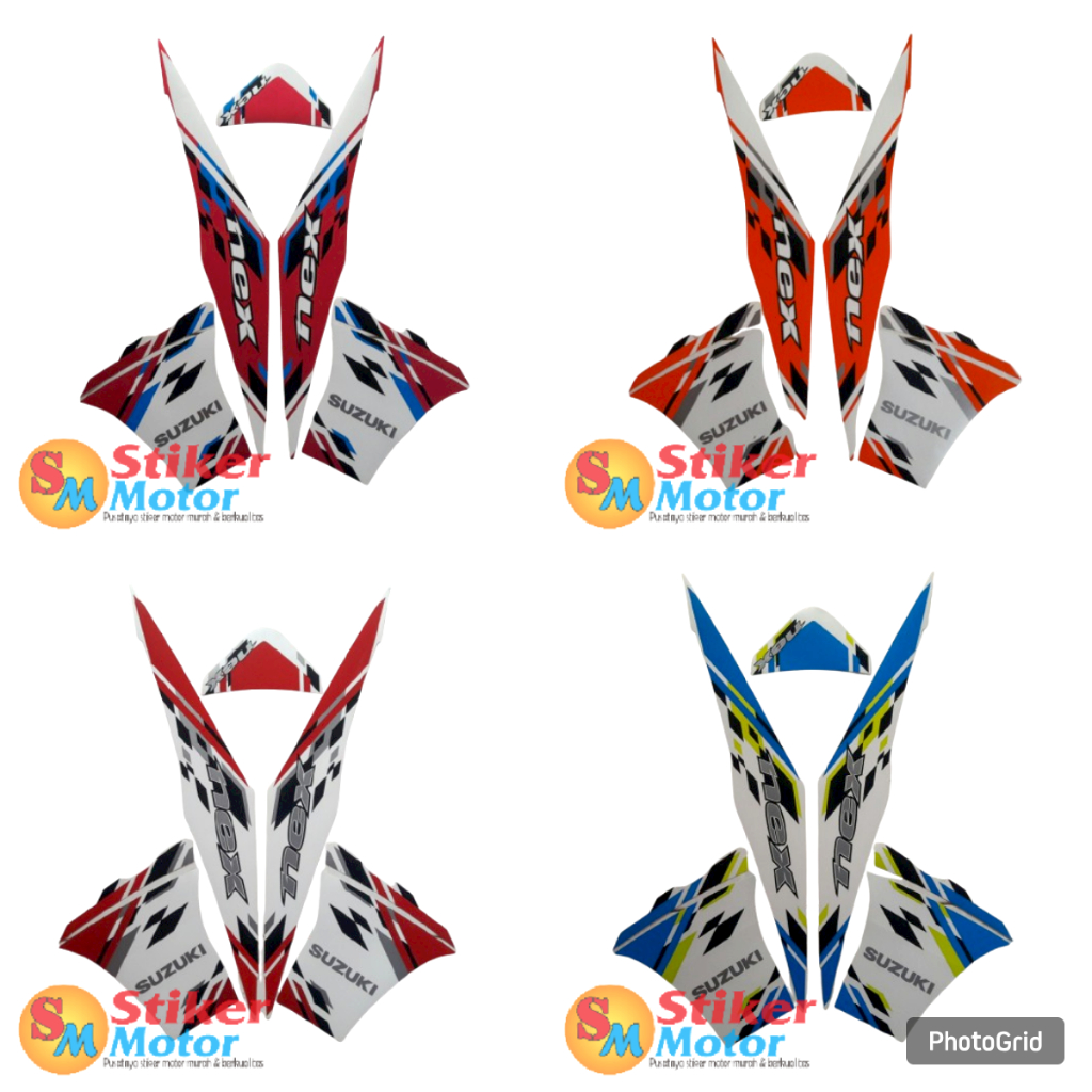 Suzuki nex 2024 motorbike body striping sticker, standard full set ...