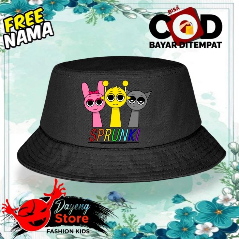 Sprunki INCREDIBOX CHILDREN'S BUCKET HAT THREE CHARACTERS FREE NAME ...