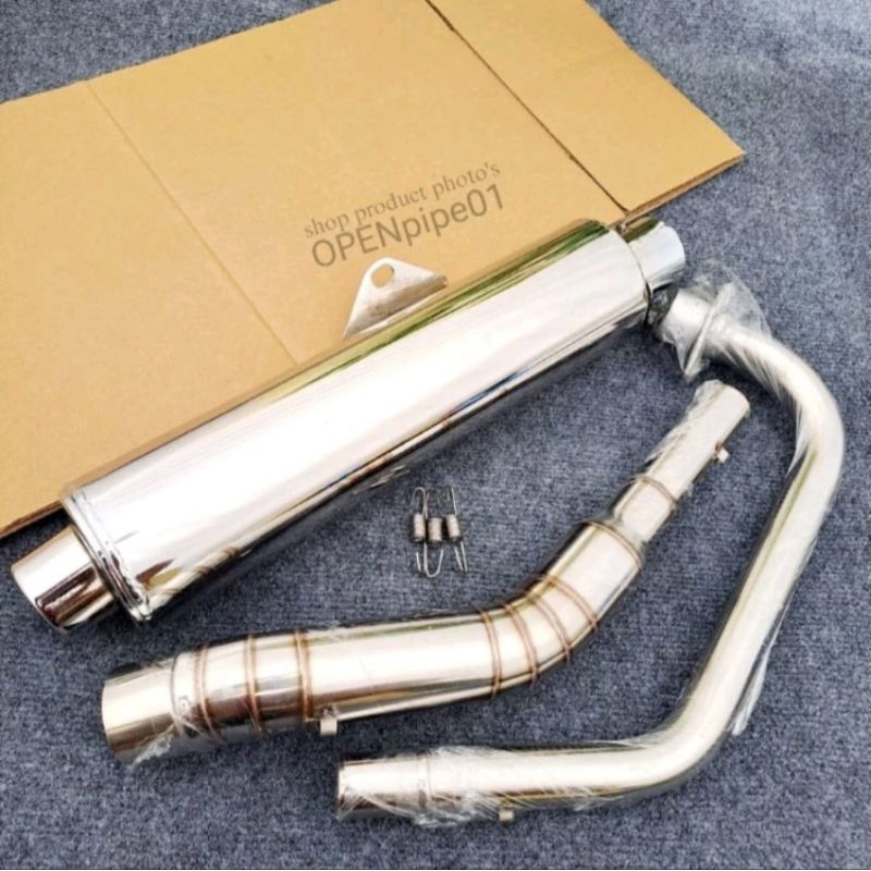 Standard canister + big elbow pipe for 51mm Raider 150carb,fi Rusi tc ...