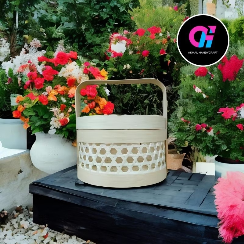 Parcel Basket Fruit Basket Nastar Cake Basket Bamboo Material Diameter ...