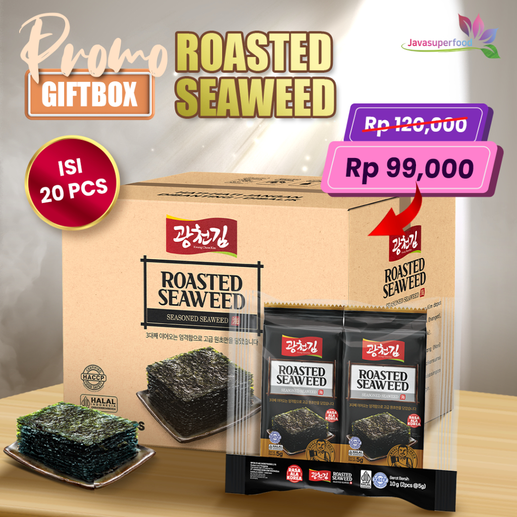 (HALAL) ROASTED SEAWEED KWANGCHEON KIM 100G (1 GIFTBOX CONTAINS 20 PCS ...