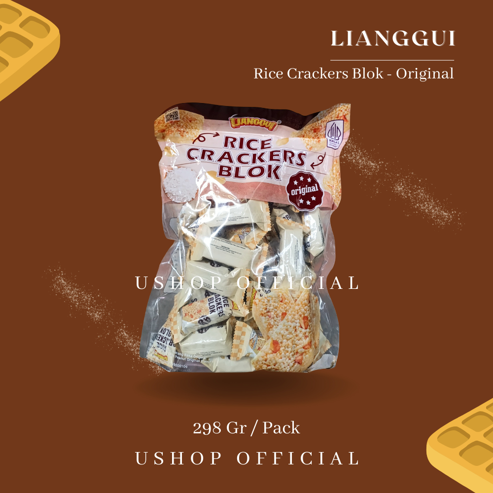 Lianggui Rice Crackers Block Black Rice 280 gr / Pack - USHOP | Shopee ...