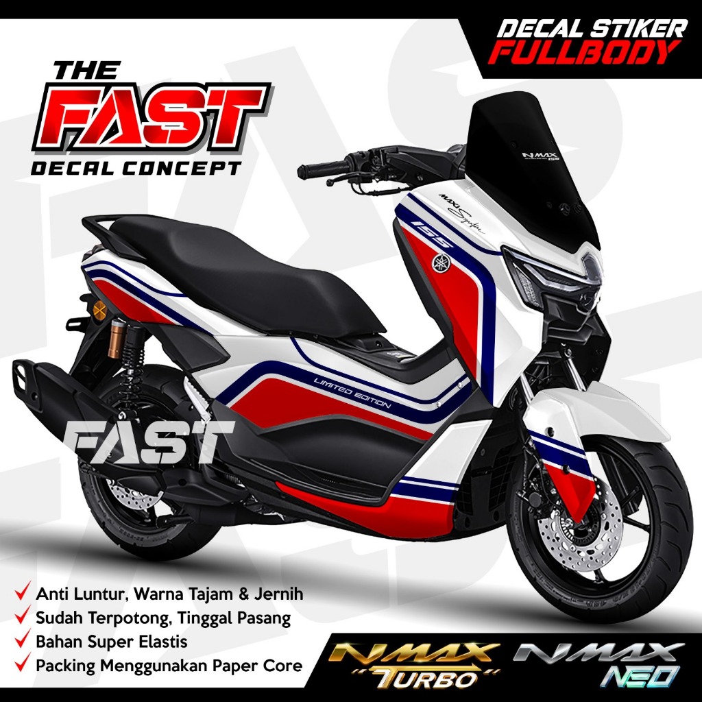 Nmax NEO/TURBO FULL BODY DECAL STICKER LATEST LIMITED EDITION MOTIF CAN ...