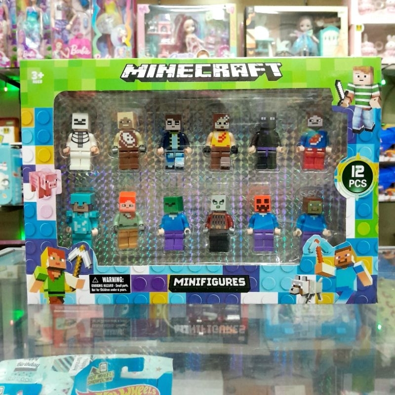 Mini Figures Minecraft Action Figures Cake Topper Display | Shopee ...