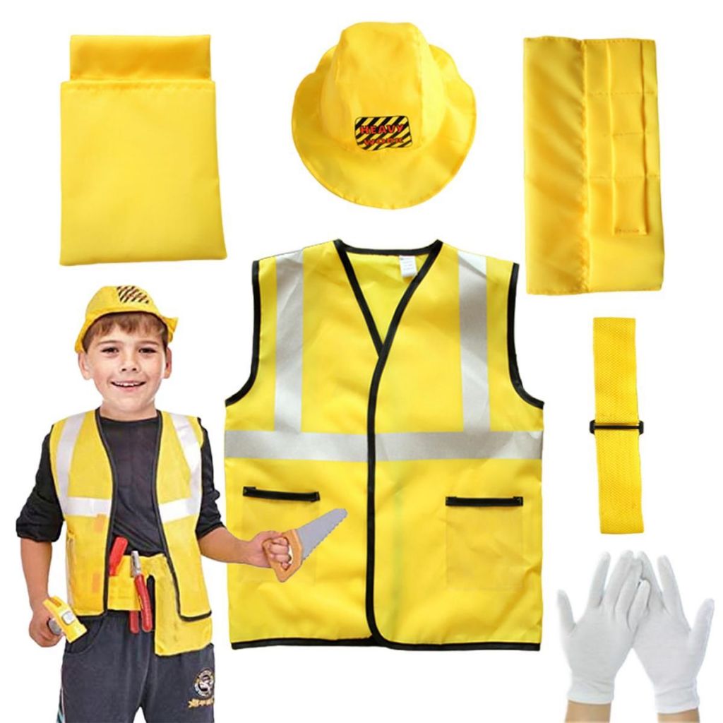 Contractor Vest Costume Children's Construction Worker Costume Engineer ...