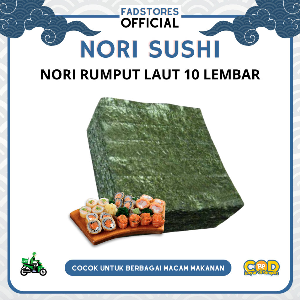 Nori Sushi 10 Sheets - Nori Sushi Halal - Nori Seaweed 10 Sheets ...