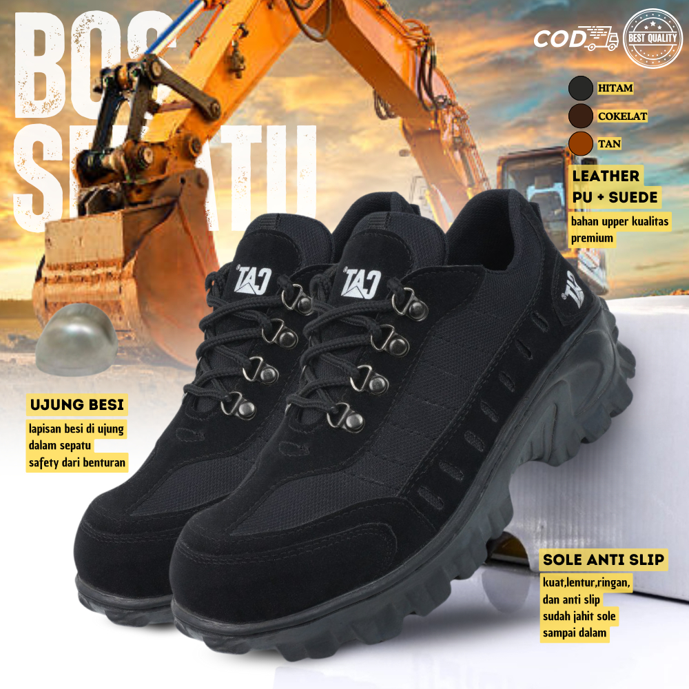 Caterpillar Bulldozer Steel Toe Safety Men's Shoes | Mountain Shoes ...