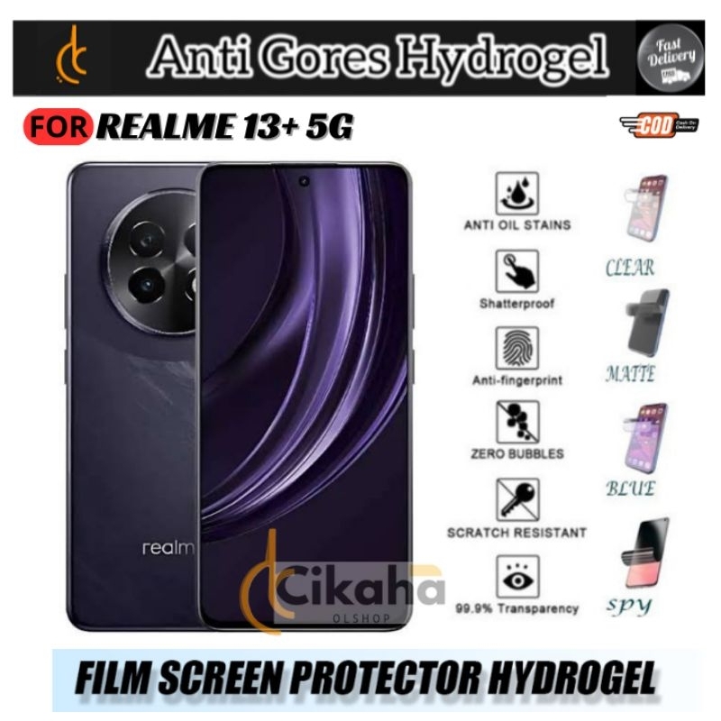 LAYAR Anti-Scratch Hydrogel Realme 13+ 5G Clear Clear Blue Matte Spy ...
