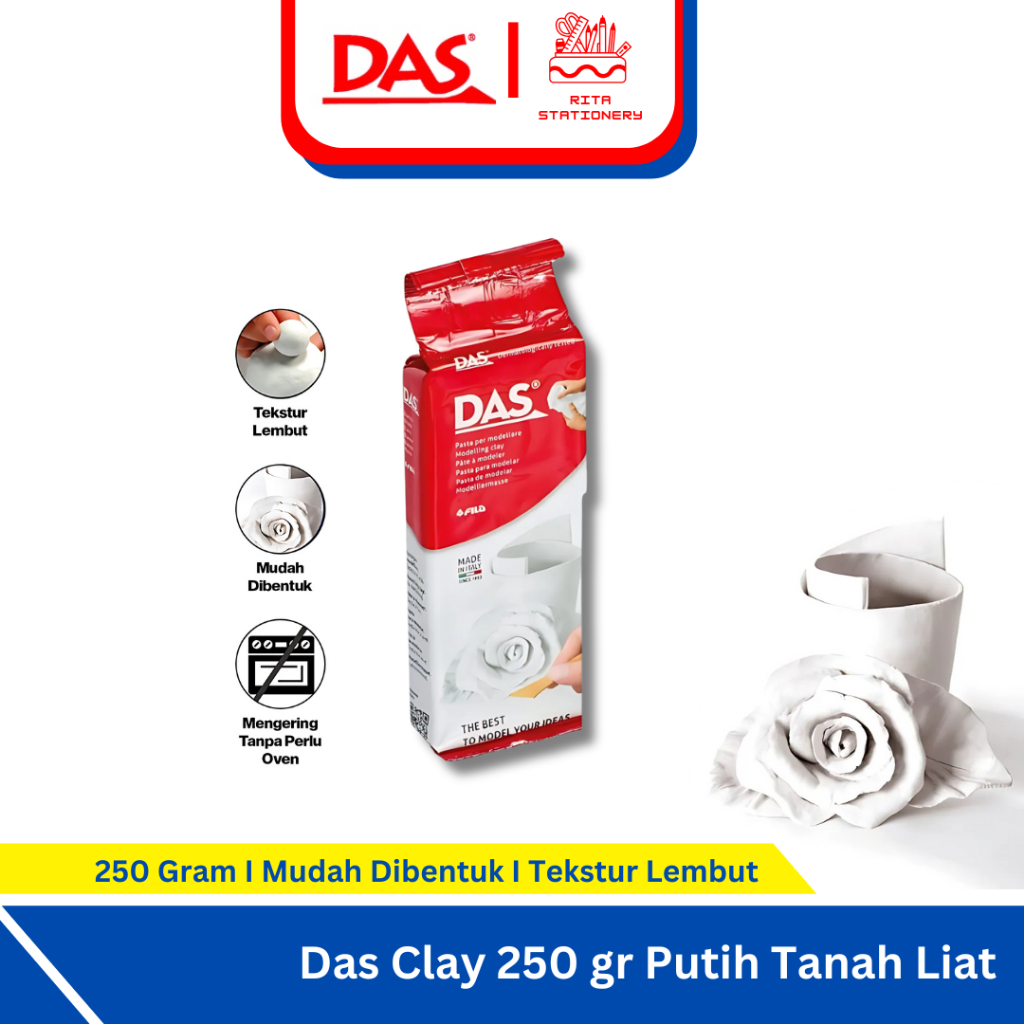 Das Clay 250 gr White Clay Modeling Water Dry Clay White 348400 ...