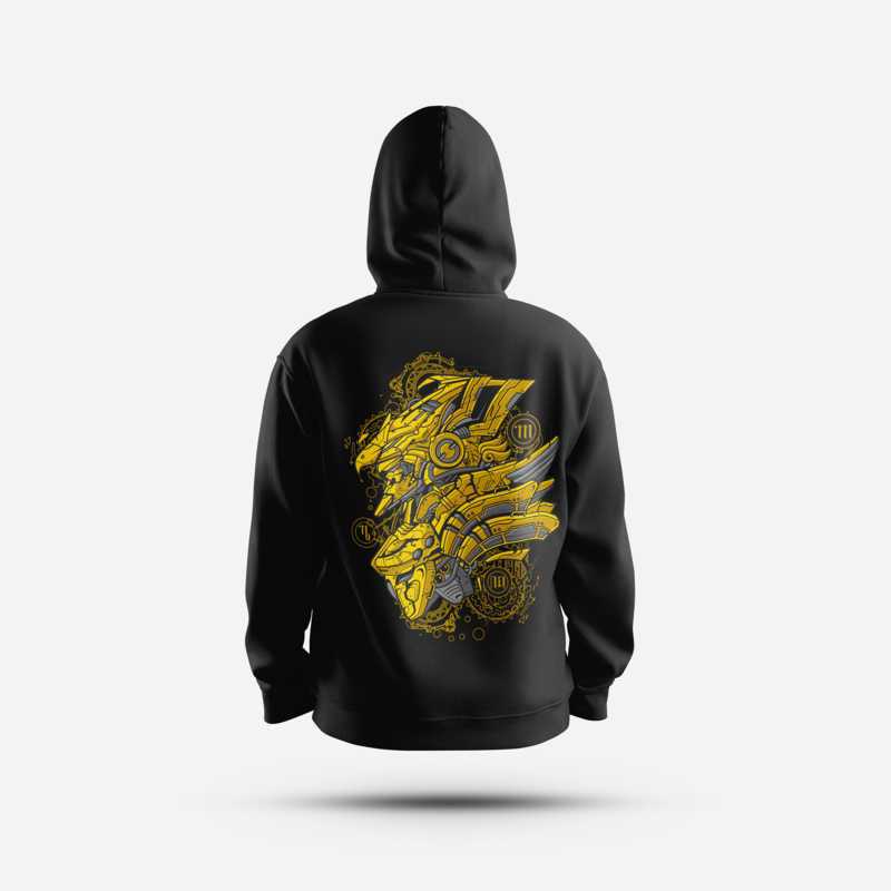 Hoodie CULTURE HERO Garuda MECH YELLOW Javanese Wayang Men Futuristic ...