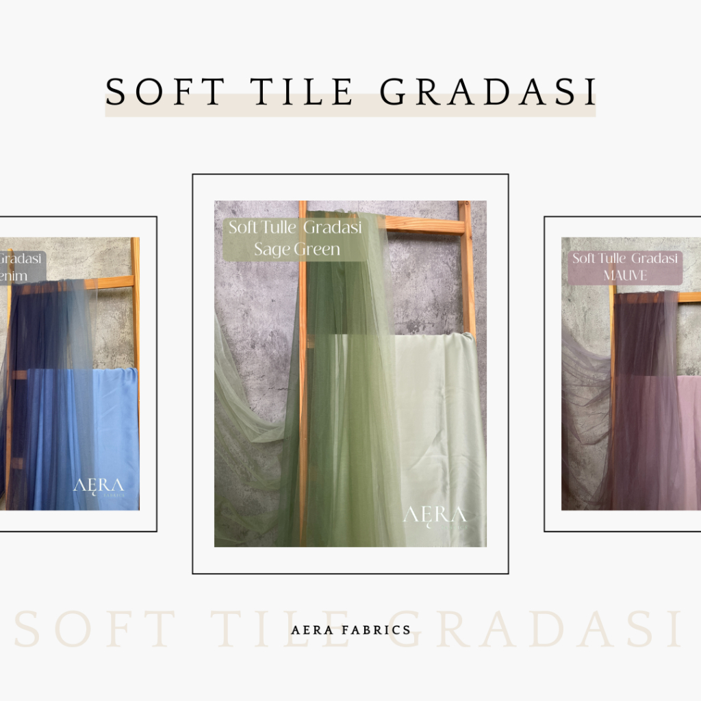 1⁄2 meter Gradation Soft Tulle Fabric // Ombre Tile // PREMIUM ...