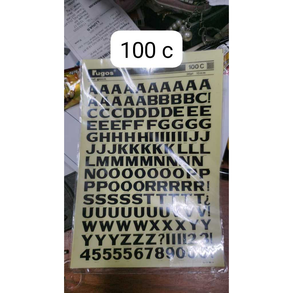 Rugos letters numbers size 1 cm (code 99c / 41L / 112 G / 110 c) unit ...