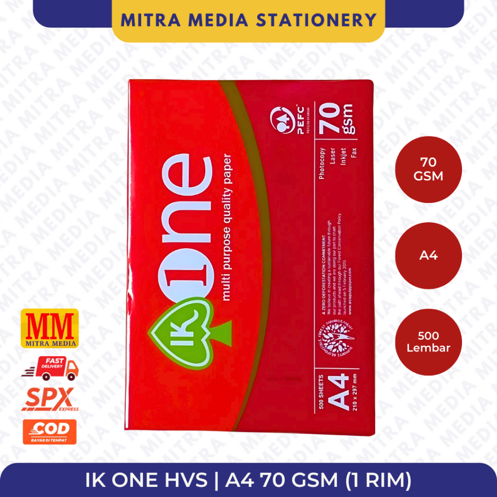 Hvs 70 GSM IK One Paper / 70 gr Photocopy Paper / HVS A4 (RIM) | Shopee ...