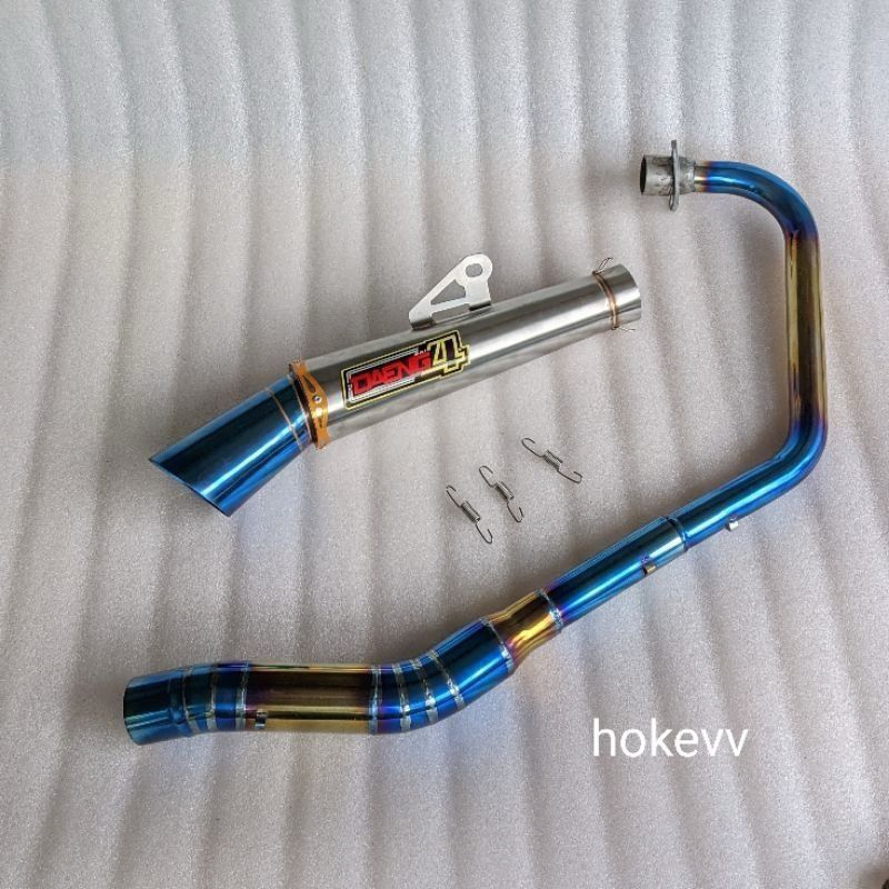 Open pipe Daengsai4 big elbow Bluegold 51mm For tmx 150 Raider 150 carb ...
