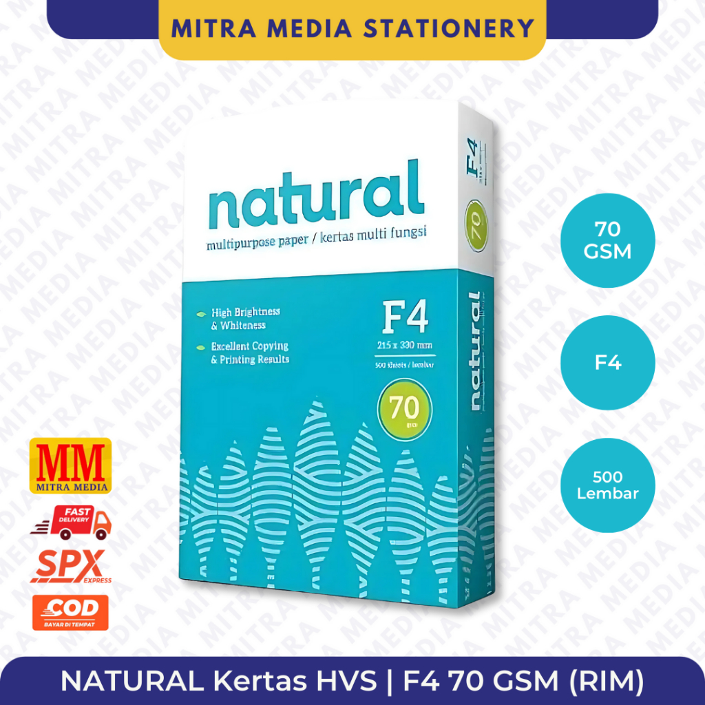 Natural HVS Paper / F4 Print Paper 70 GRAM / HVS Photocopy 70 GSM F4 ...