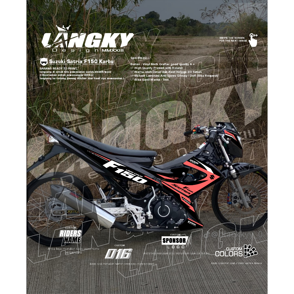 Suzuki Satria F150 Karbu Striping Satria Fu Facelift F150 Style Sticker ...