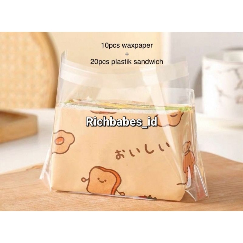 20pcs sandwich plastic + 10pcs waxpaper sandwich paper total 20 sets of ...