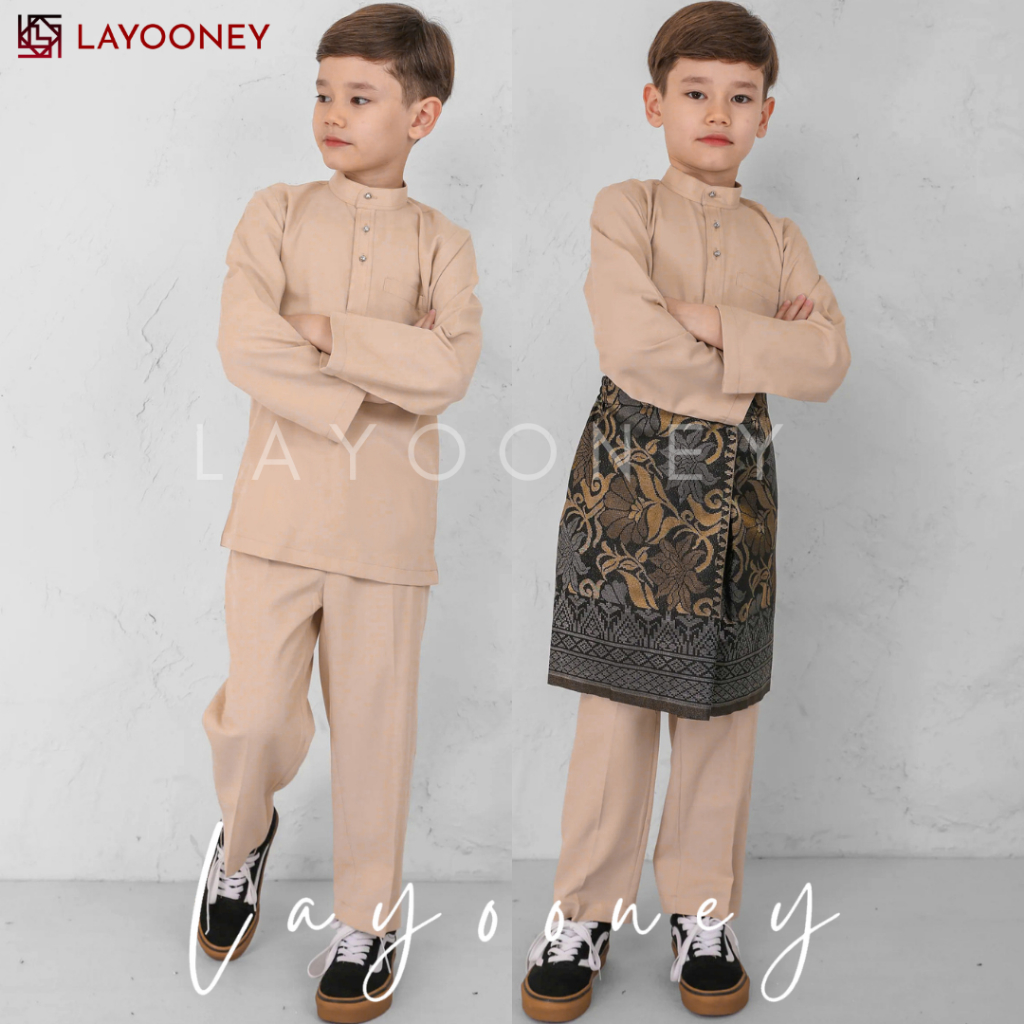 KATUN Boys' Malay Kurung Dress Set, Toyobo Coksu Cotton, Muslim ...