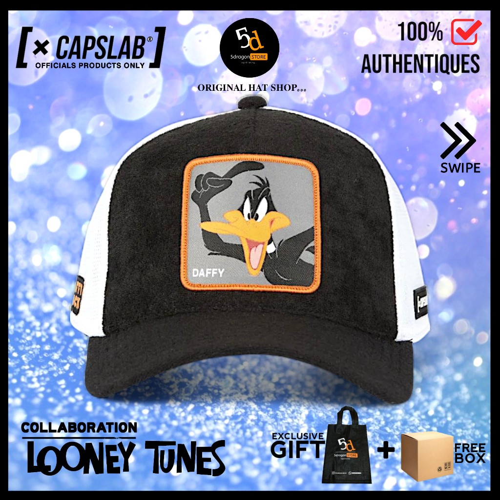 ORIGINAL CAPSLAB HAT TRUCKER LOONEY TUNES DAFFY DUCK BLACK | Shopee ...