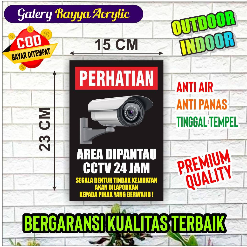 ACRYLIC CCTV GUIDE BOARD ACRYLIC CCTV SIGN BOARD/ CCTV WARNING BOARD ...