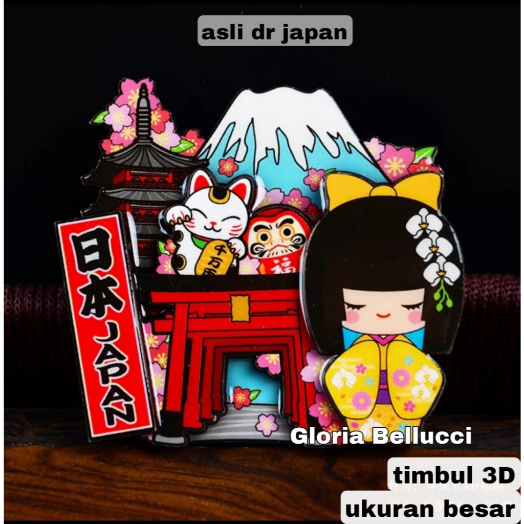 Japanese 3D kokeshi Mount fuji refrigerator magnet, Japanese kinkakuji ...