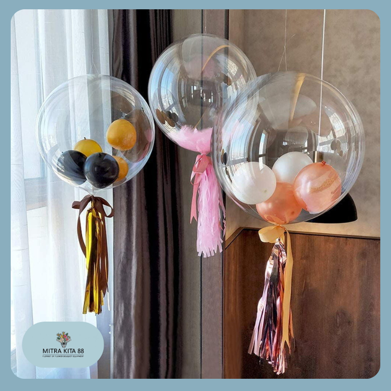 PUTIH Bobo PVC Plastic Balloons Transparent 10 Inch Bobo Transparent ...