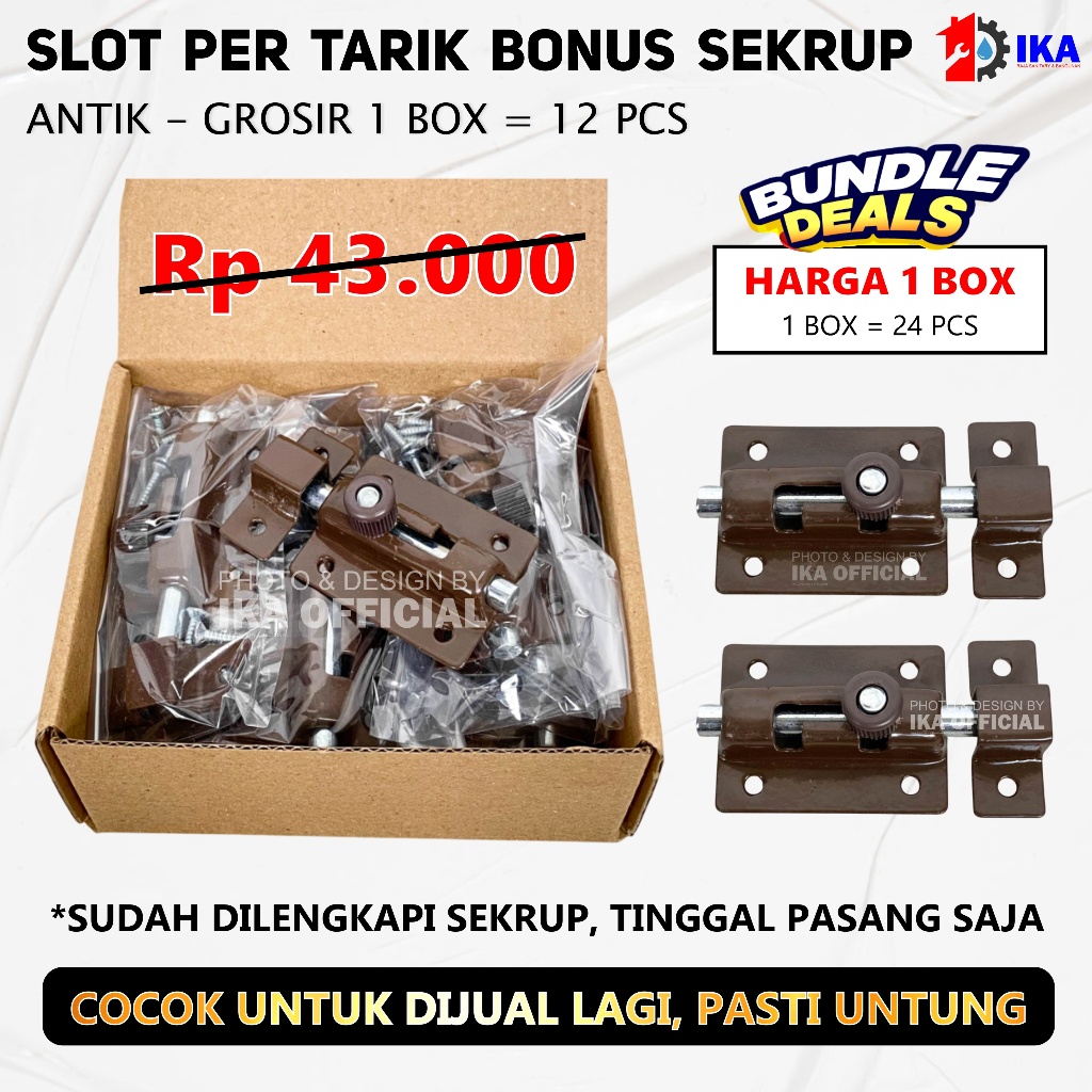 Package 1 Box = 12 PCS Grendel Tower Bolt Brown 2 Inch Inch Home Door ...