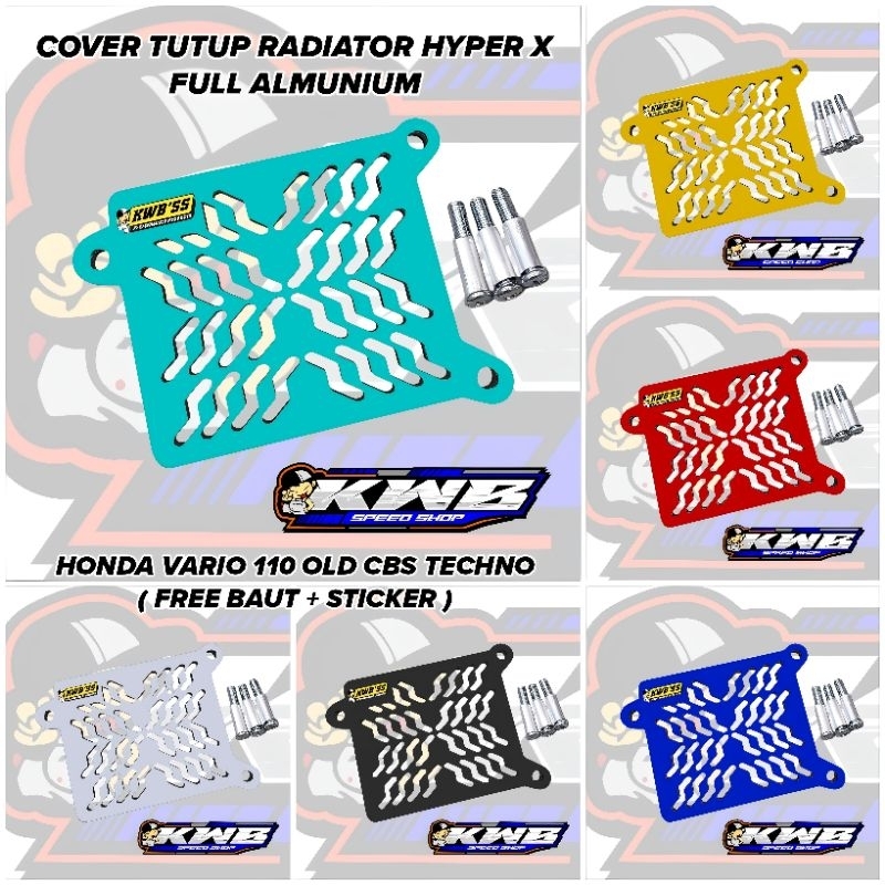 Hyper x radiator Cover for honda vario 110 old techno cbs full aluminum ...