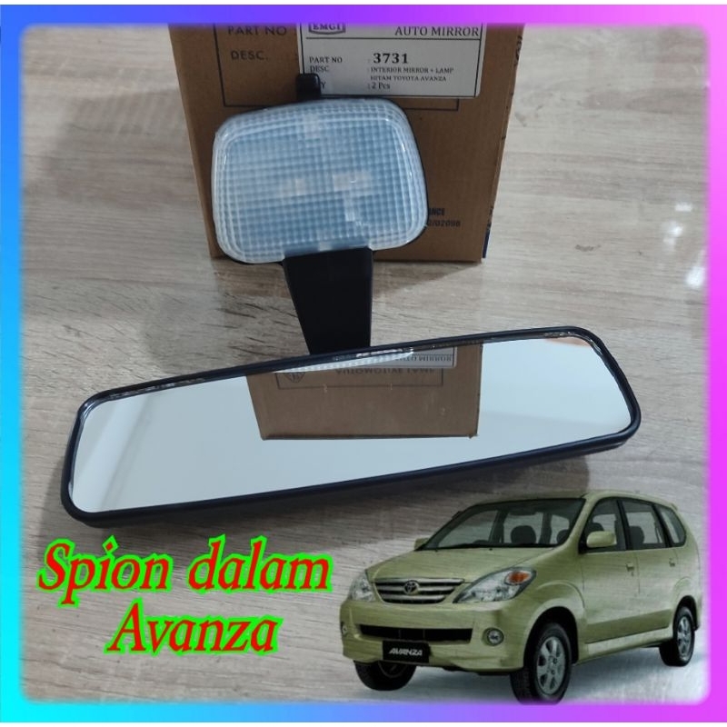 TOYOTA AVANZA - XENIA BLACK INSIDE REAR VIEW MIRROR + LIGHTS | Shopee ...
