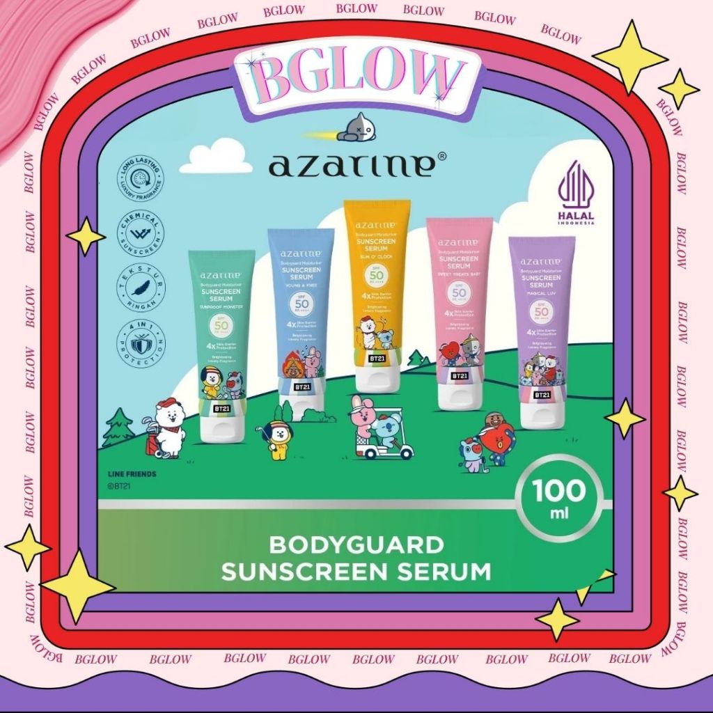 MATAHARI AZARINE X BT21 BTS SUNSCREEN Sun Protection | Facial Sunscreen ...