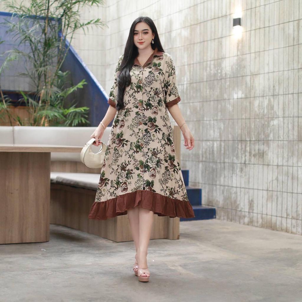 Women's Fuji Rampel Daster Dress with Jumbo Busui Floral Motif, Latest ...