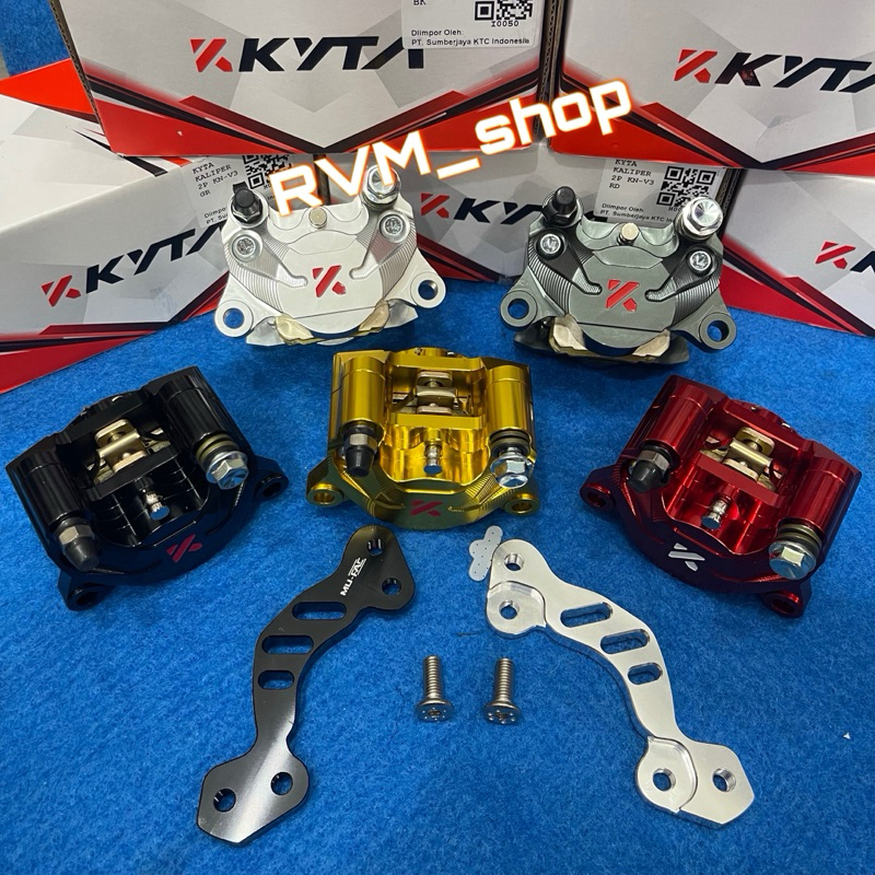 ORIGINAL 2P KYTACO/KYTA KTC KN-V3 CALIPER SET PACKAGE + BLKNG CNC PCX ...