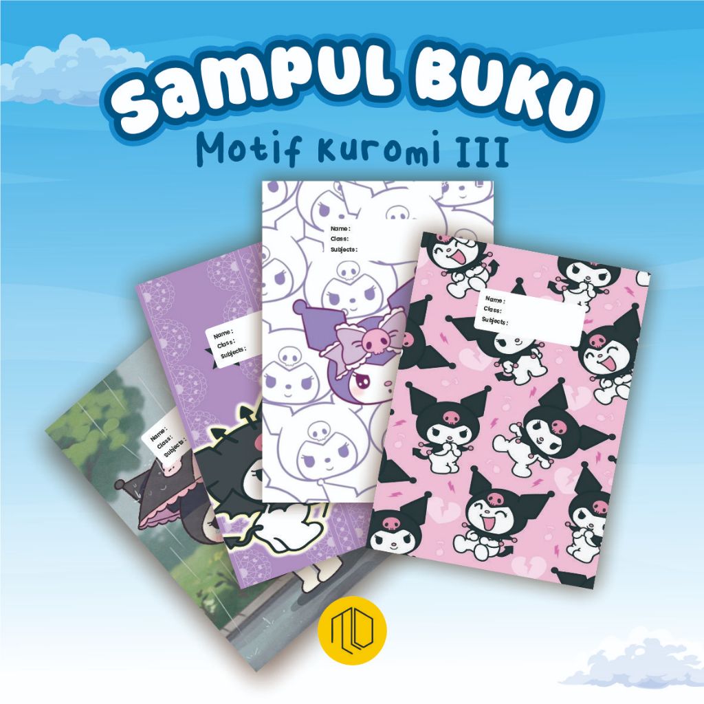 Kuromi Motif Character Book Cover 3 Contents 10 Pcs - Custom Aesthetic ...