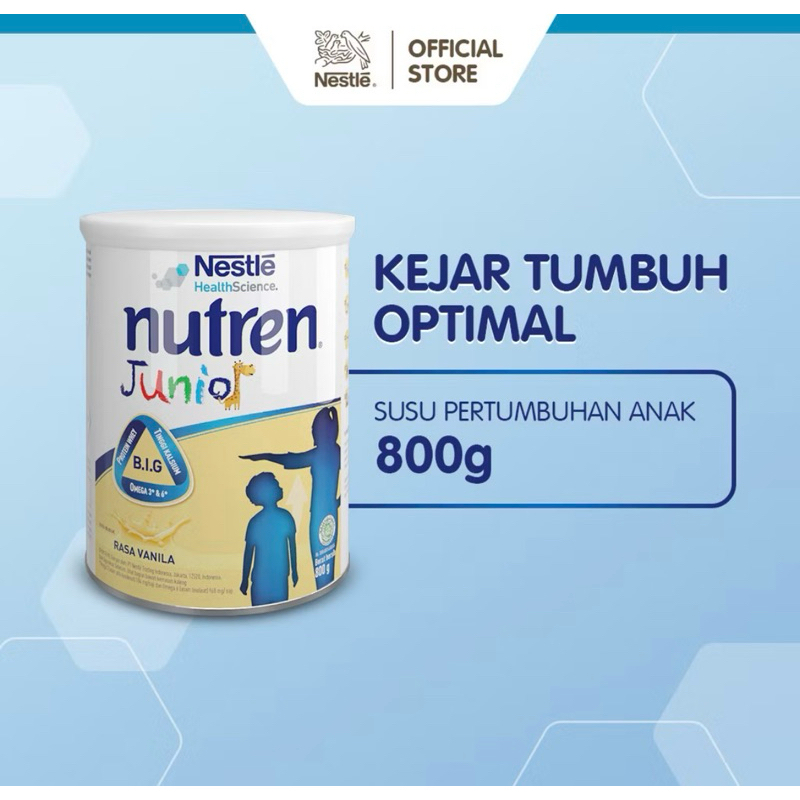 NESTLE Nutren Junior Vanilla Growth Milk 1-10 years Can 800g | Shopee ...