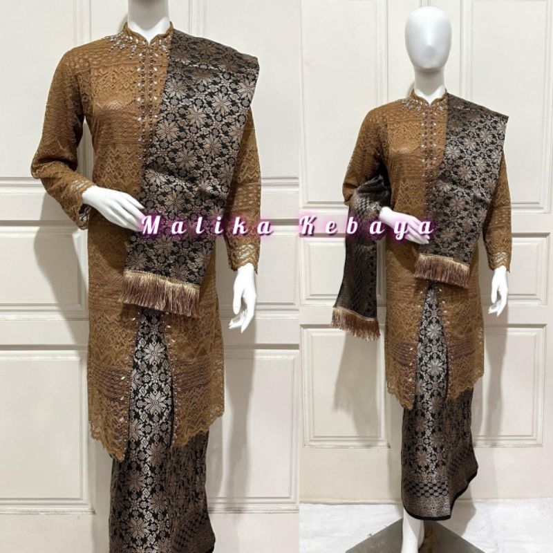 Songket Shawl Kebaya Set / Modern Kebaya / Sequin Tunic Kebaya ...