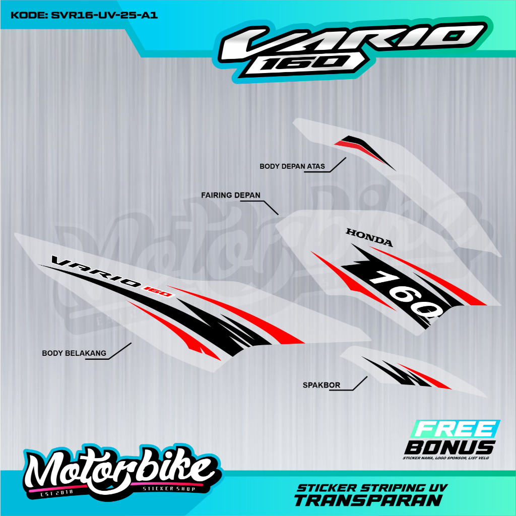 VARIO 160 VIRAL STRIPING STICKER LATEST MOTIFS QUALITY MATERIALS ...