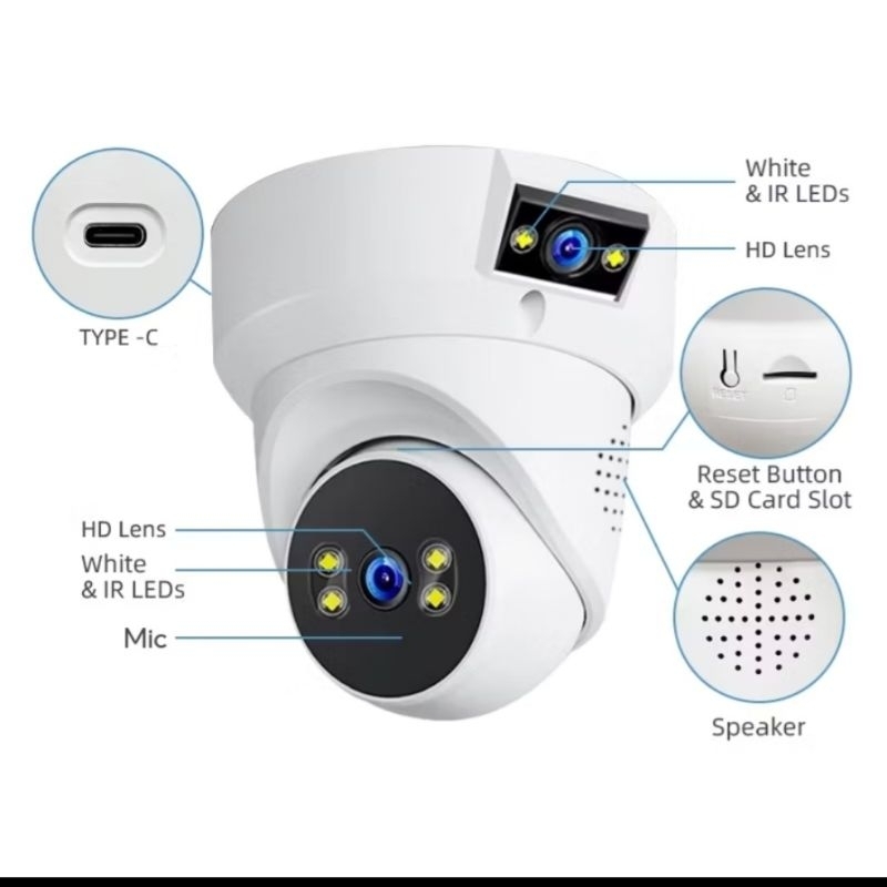 CCTV V380 Q1 Dual Camera CCTV Two Way Sound Full Color Night Vision ...