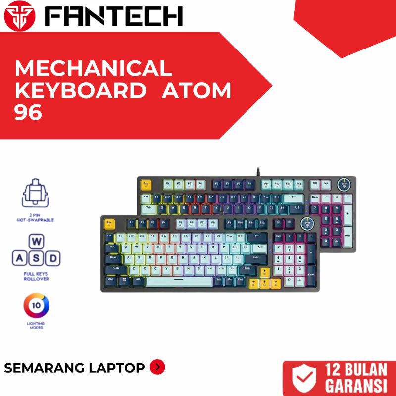 Fantech Atom96 Mk890 Rgb Mechanical Gaming Keyboard Full Size Sky Blue, Red Switch | Shopee ...