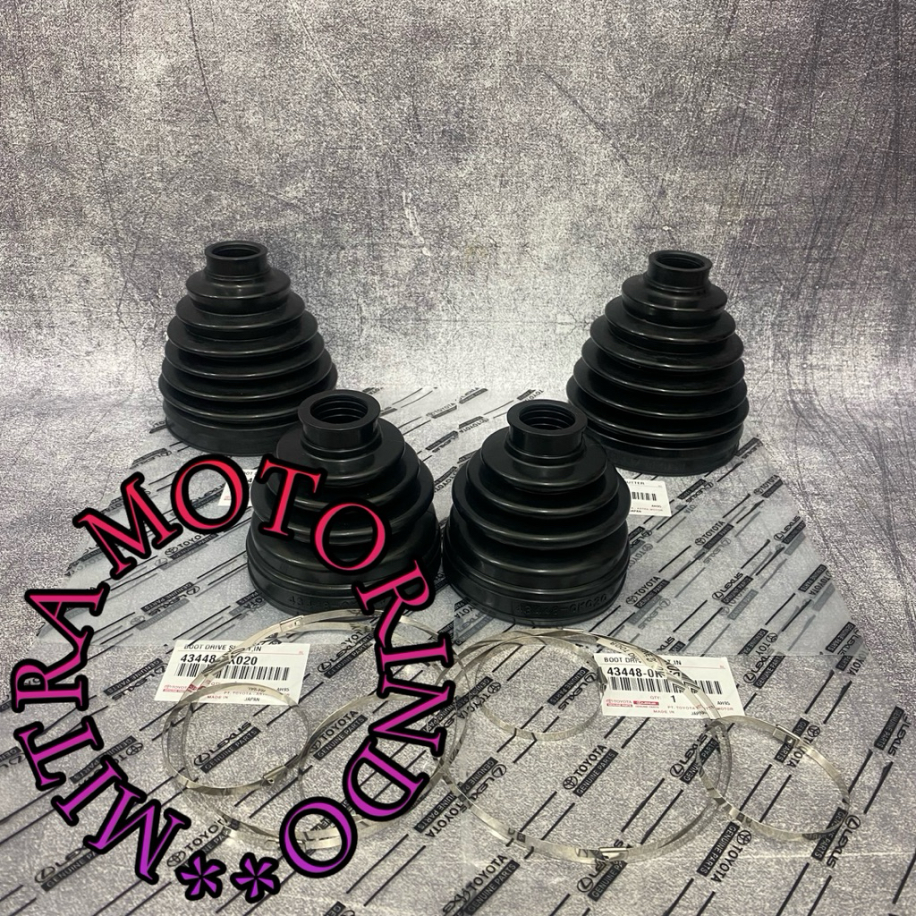 Front drive shaft Boot/Front axle rubber 1set outer/inner 4pcs Toyota ...