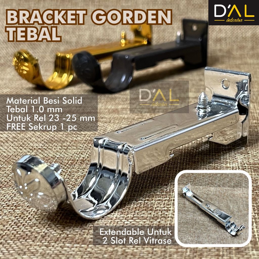 Curtain Rail Bracket Iron Curtain Pole Support Legs 1 MM Thick Iron ...