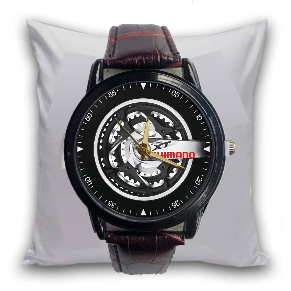 SHIMANO GEAR Men's Watch Brown Leather Formal Business Quartz Analog ...