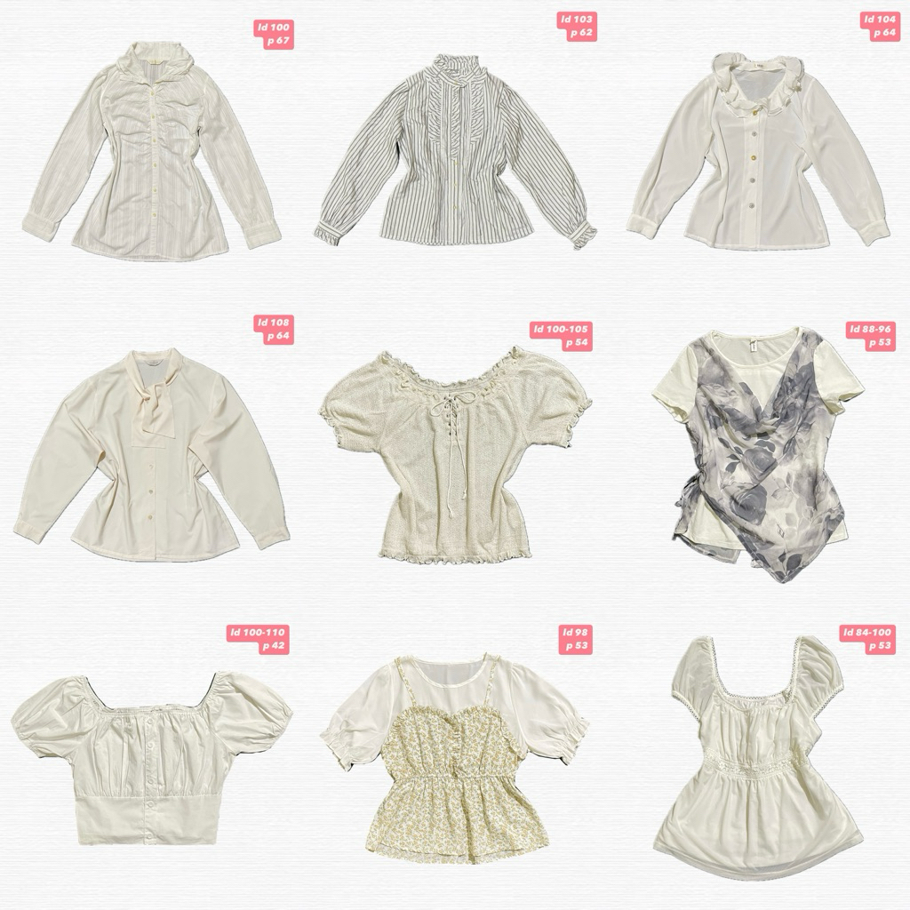 KEMEJA Thrift morikei shoujo sawako white blouse pink wispie shirt ...