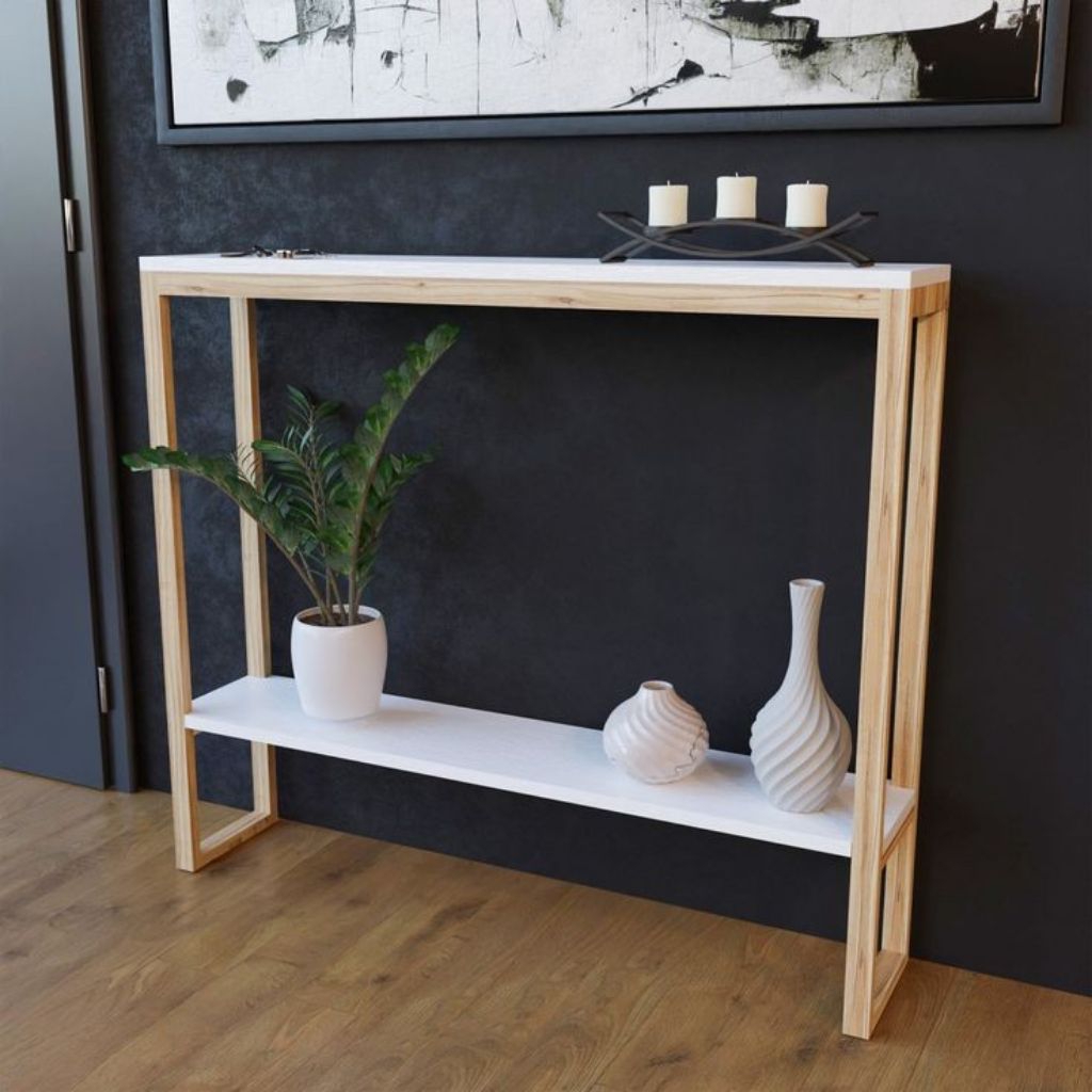 Aesthetic Wooden Stacking Console Table Rectangular Corner Table ...
