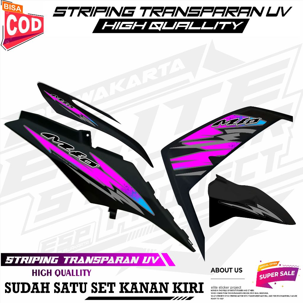 YAMAHA MIO VARIATION STRIPING, THE NEWEST MOTIF, VERY COOL, TRANSPARENT ...